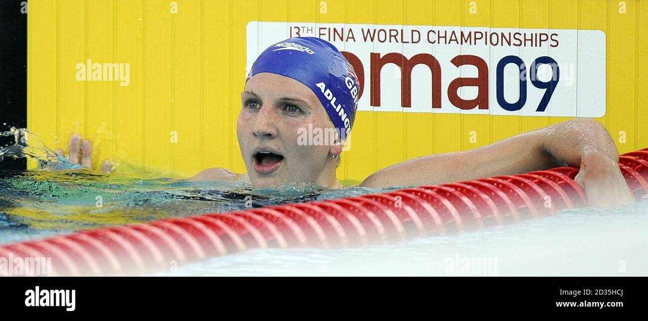 British swimmer Rebecca Adlington after finishing third in the Women's ...