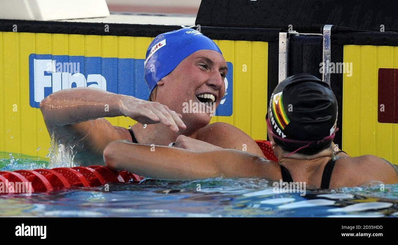 British swimmer Gemma Spofforth after winning the gold medal and ...