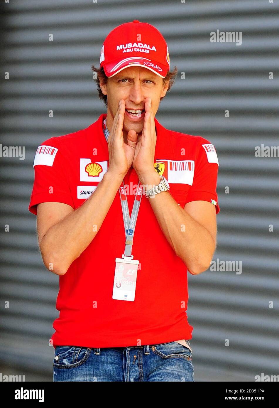 Ferrari's Luca Badoer of Italy in the paddock ahead of the practice ...