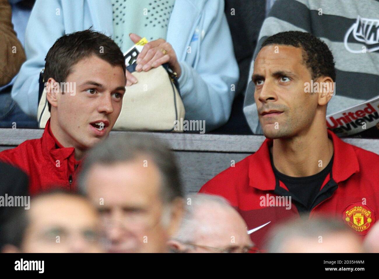 Manchester United's Jonathan Evans and Rio Ferdinand (right) in the ...