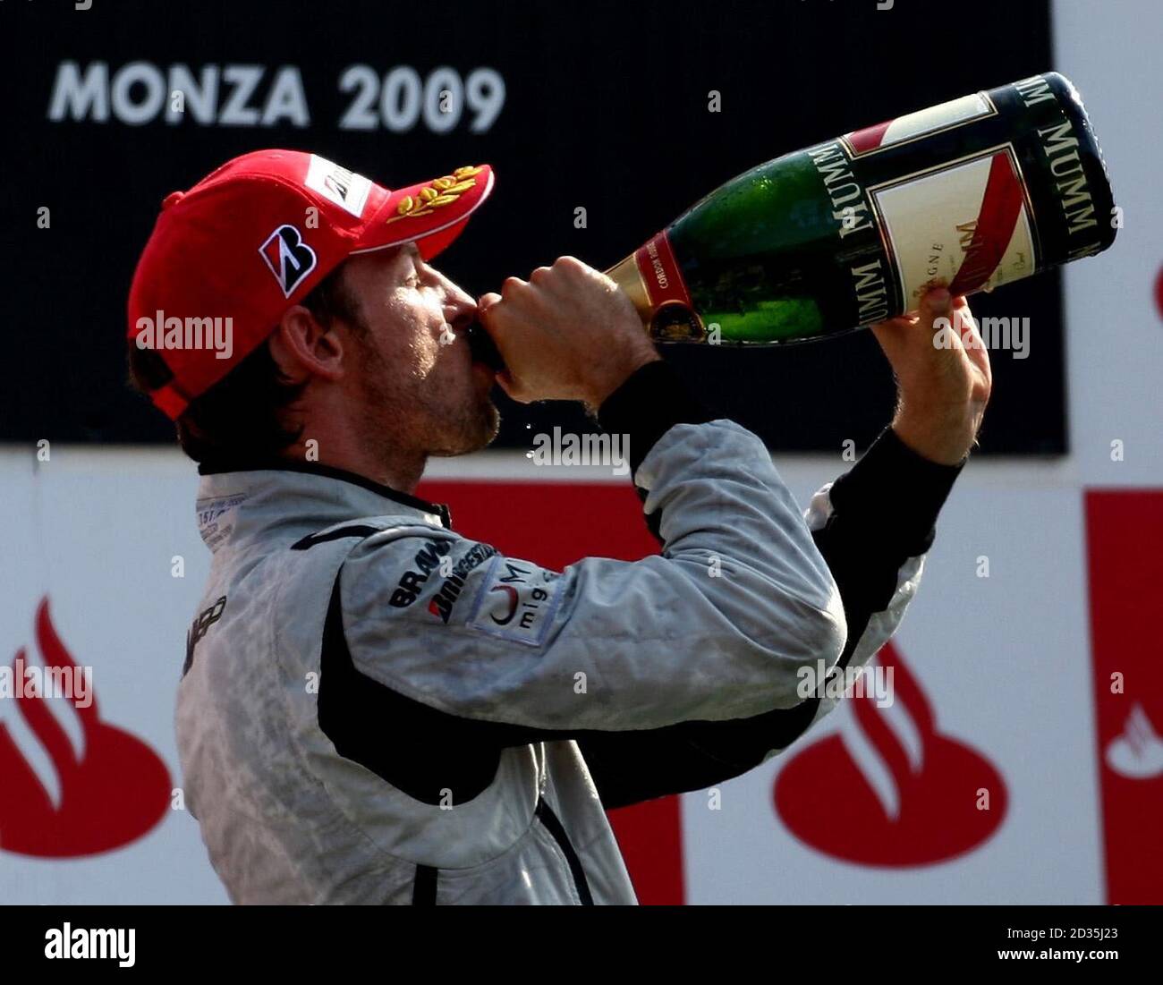 Jenson button brawn celebrates hi-res stock photography and images - Alamy