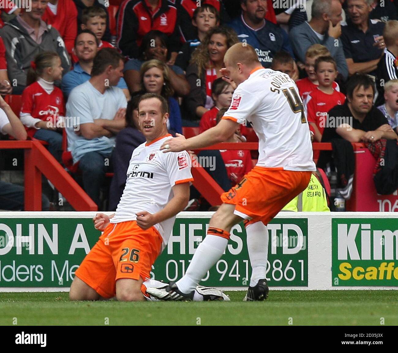 Blackpool's Charlie Adam celebrates scoring the opening goal of the ...