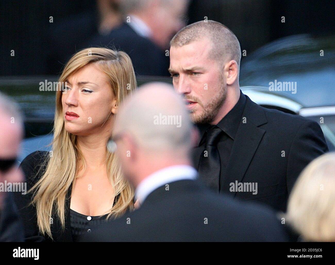 Andrew cowles arriving funeral stephen gately st laurence otoole church ...