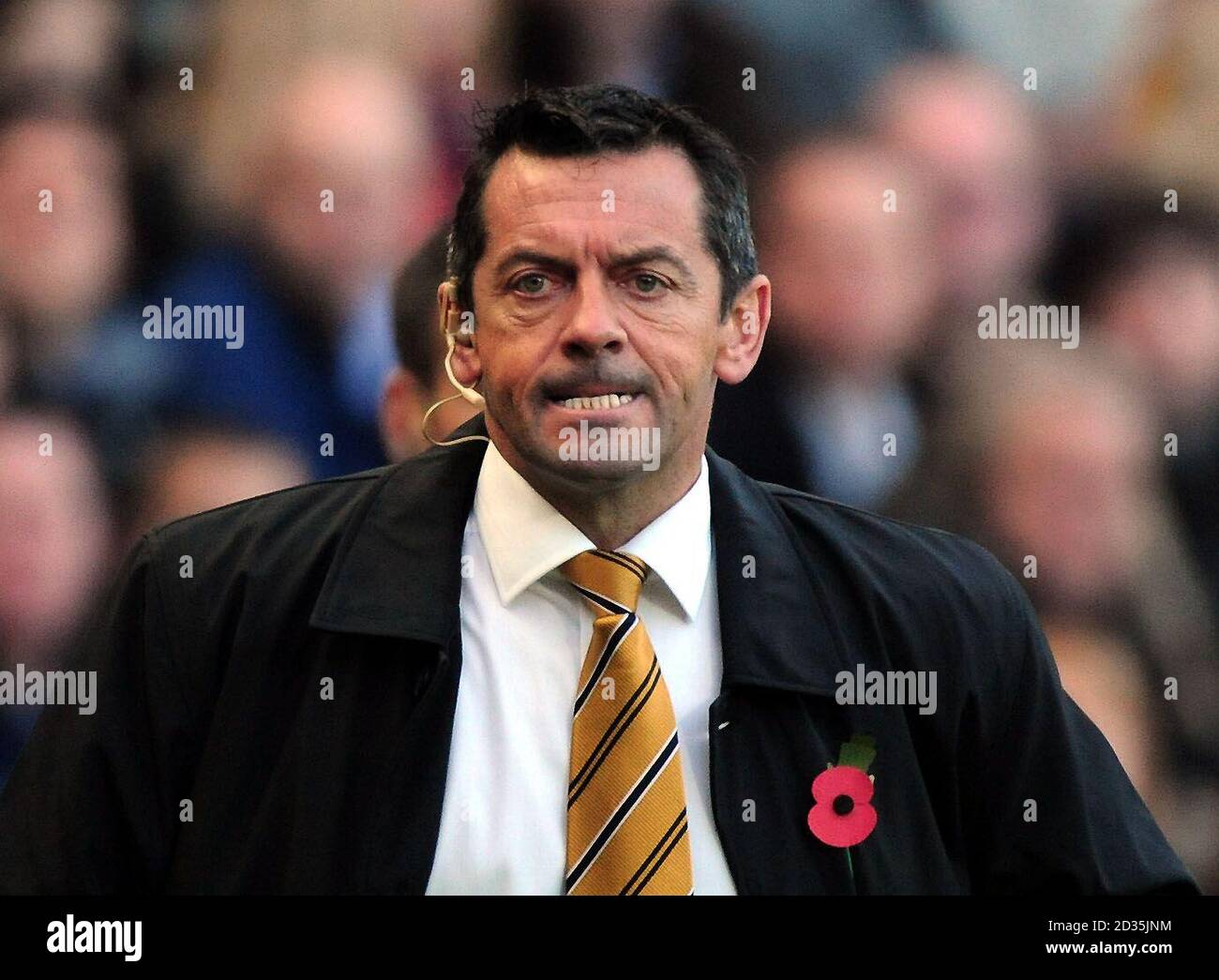 Hull City manager Phil Brown grimaces during the Barclays Premier ...