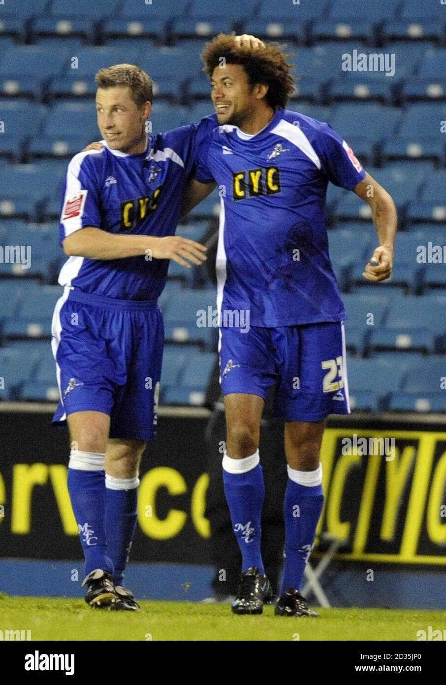 Millwall's Jason Price (right) celebrates his goal during the First ...