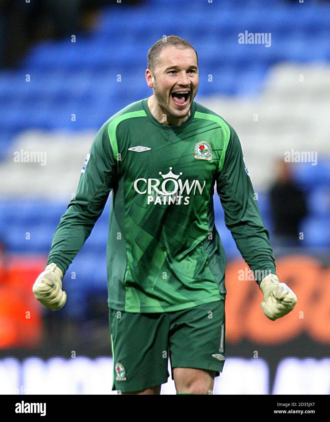 Blackburn Rovers goalkeeper Paul Robinson celebrates victory after the ...