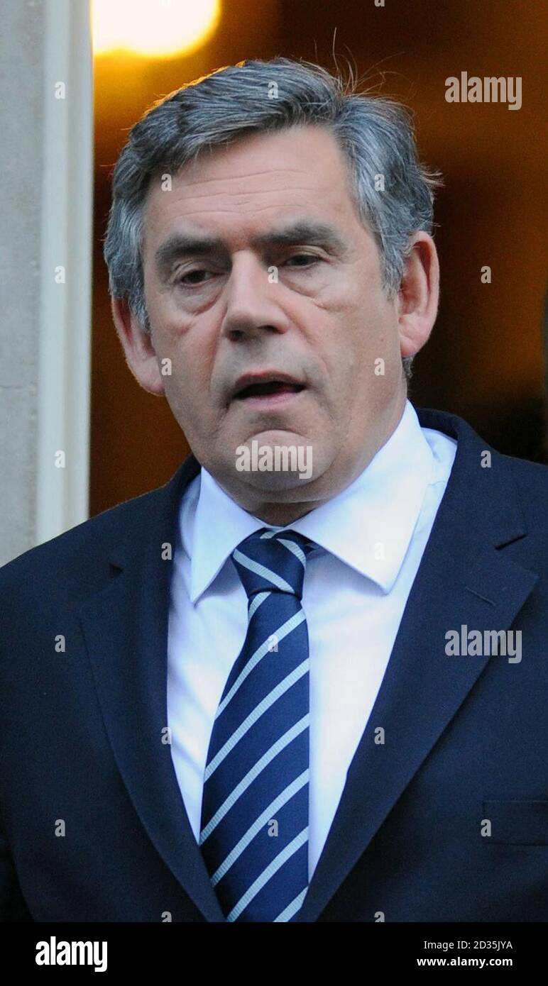 Prime Minister Gordon Brown departs from 10 Downing Street, London for ...