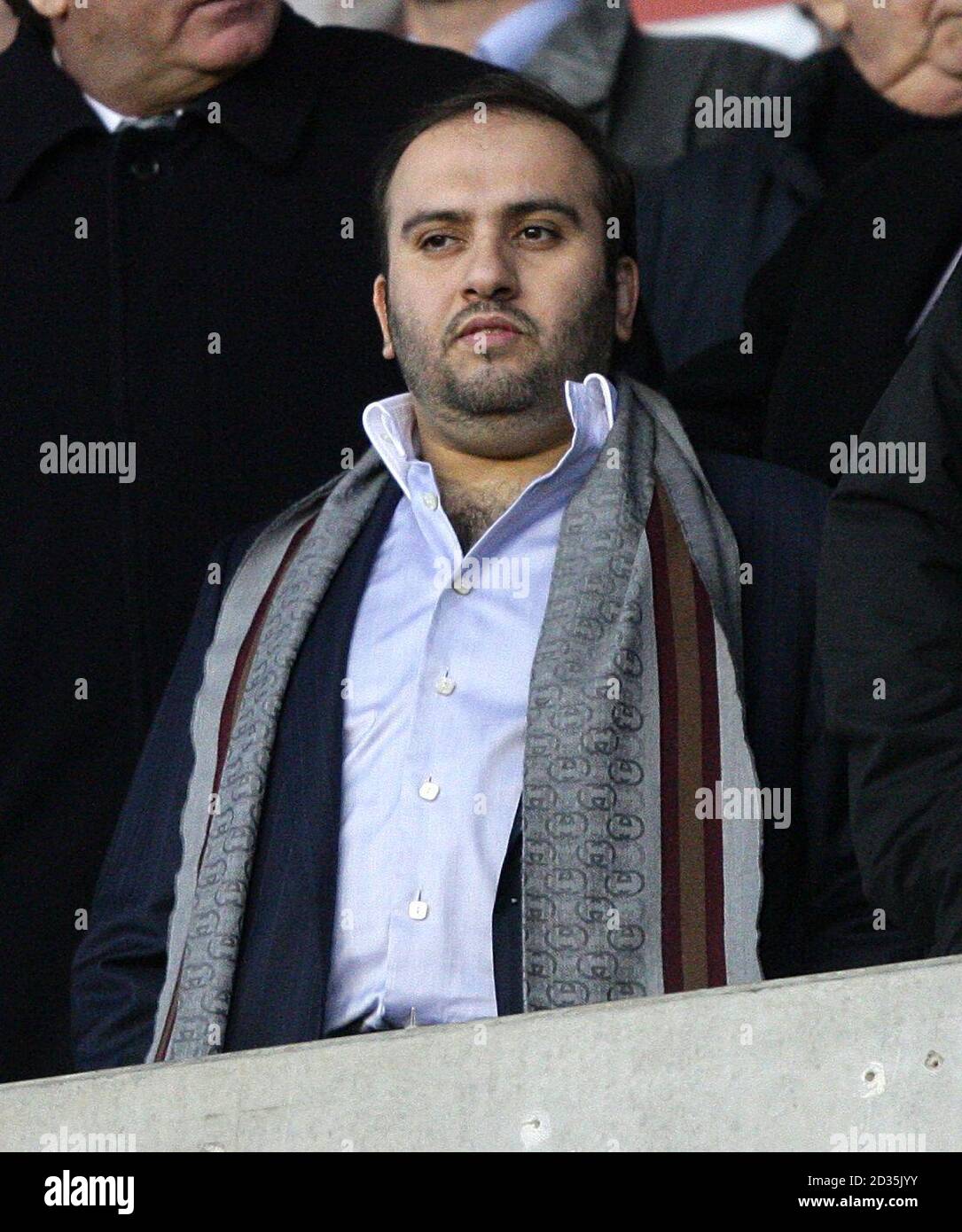 Portsmouth owner Sulaiman Al Fahim in the stands before kick off Stock ...