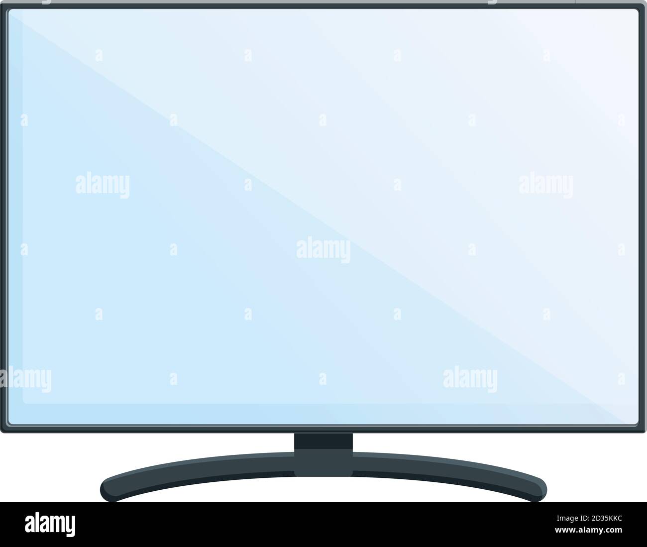 Desktop monitor icon. Cartoon of desktop monitor vector icon for web design isolated on white ...