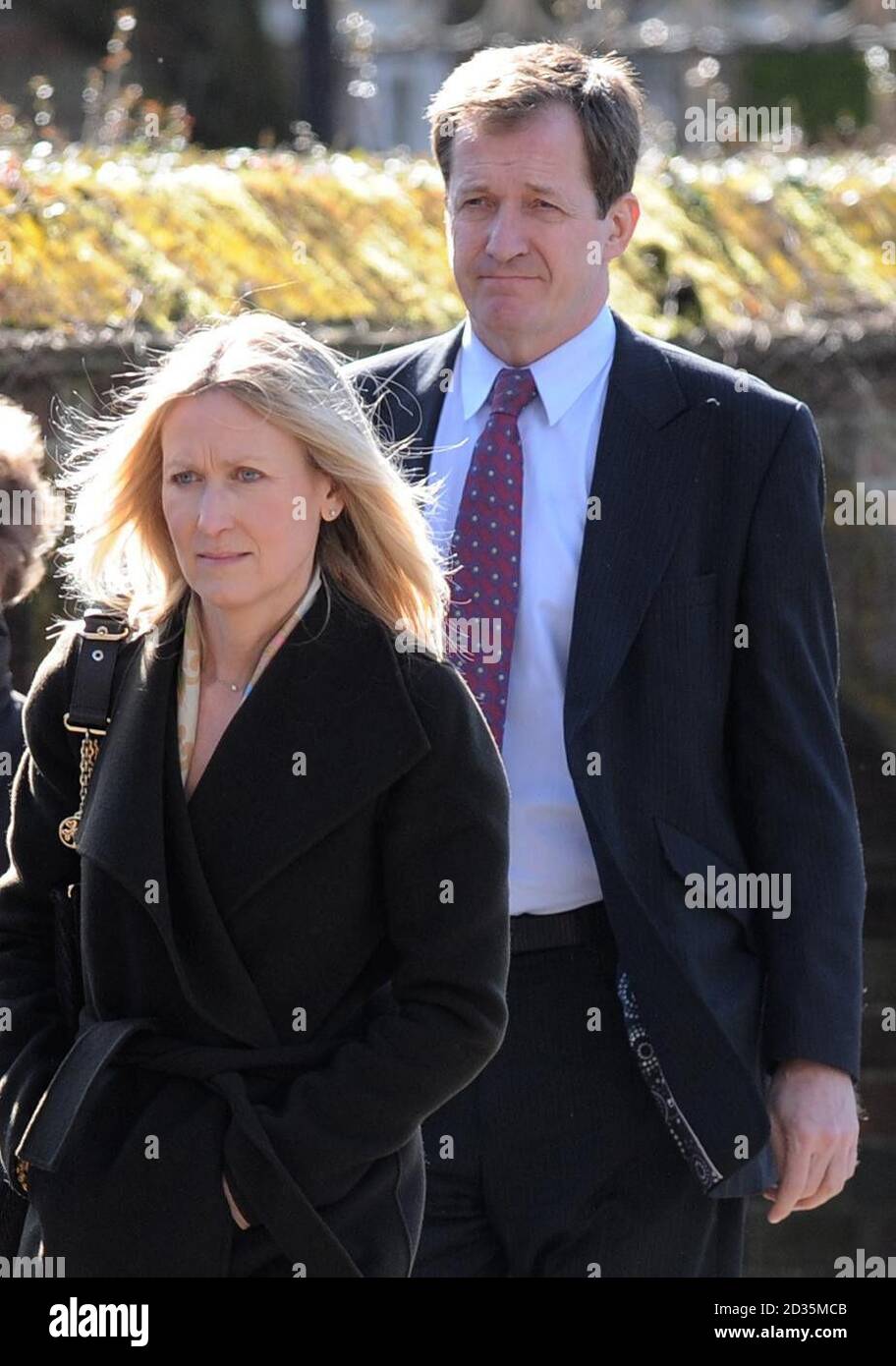 Alastair Campbell and his partner Fiona Millar arrive Golders Green ...