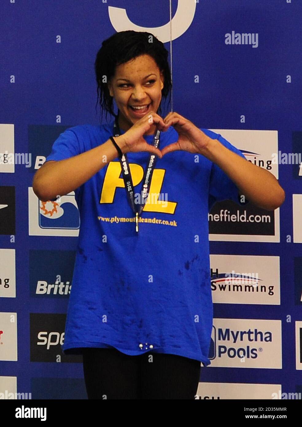 Plymouth Leander's Achieng Ajulu-Bushell celebrates winning the Women's ...