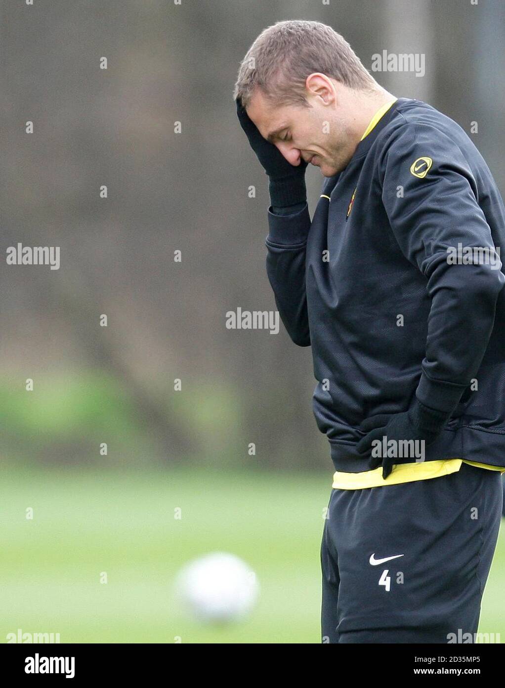 Manchester United's Nemanja Vidic during a training session at ...
