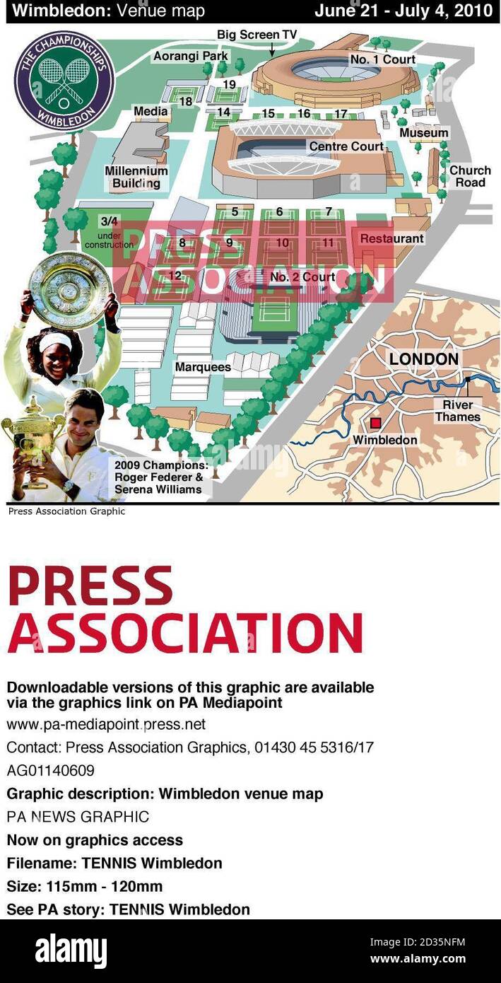 Wimbledon venue map Stock Photo - Alamy