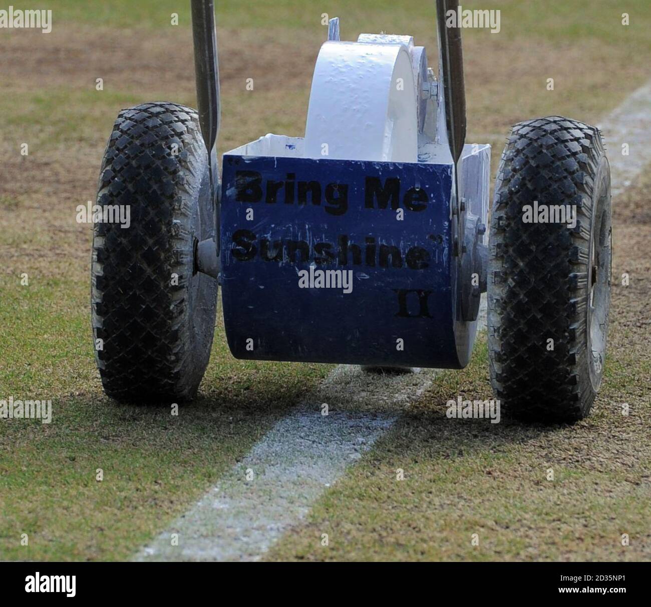 The back of the white line machine on Number 1 court at Wimbledon ...