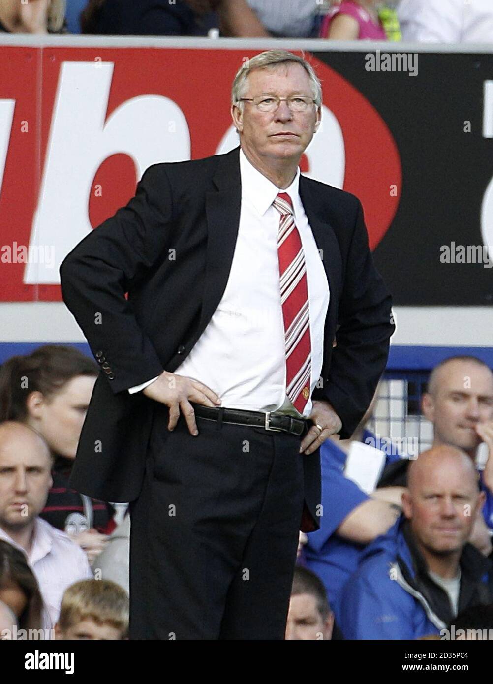 Manchester United manager Alex Ferguson on the touchline Stock Photo ...