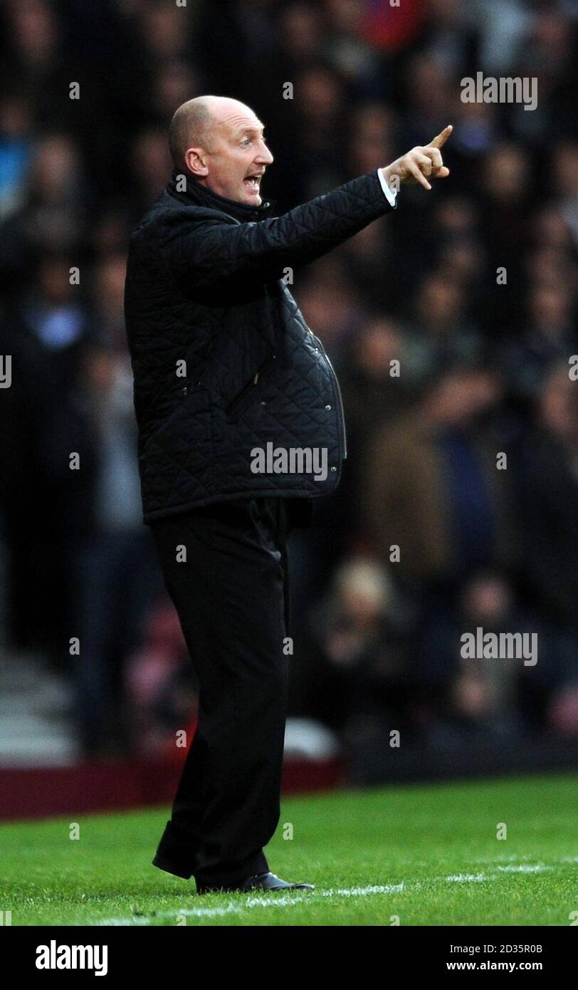 Blackpool manager Ian Holloway during the Barclays Premier League match ...