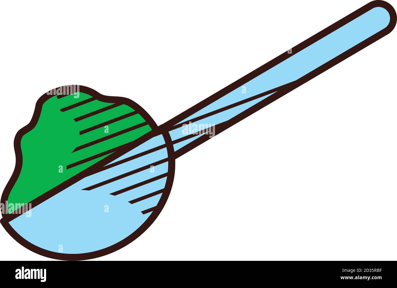 spoon with tea icon over white background, hand draw style, vector ...
