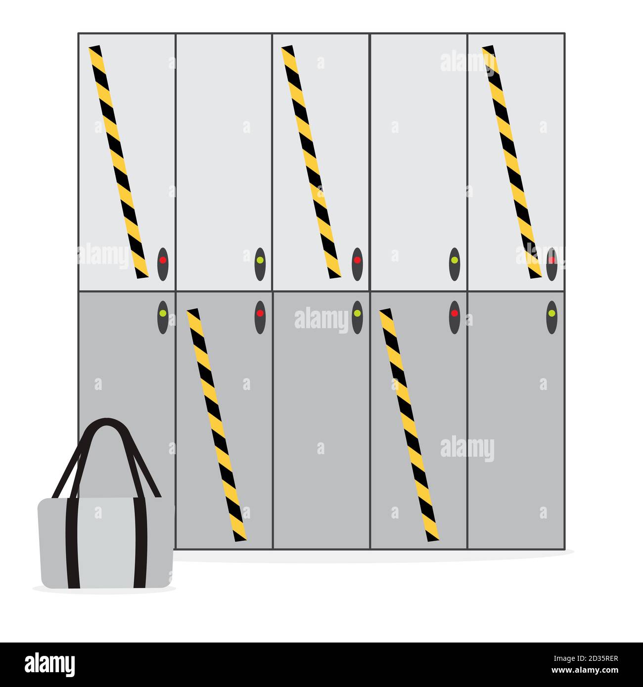 Vector illustration Locker room with safe lockers in sports club ...