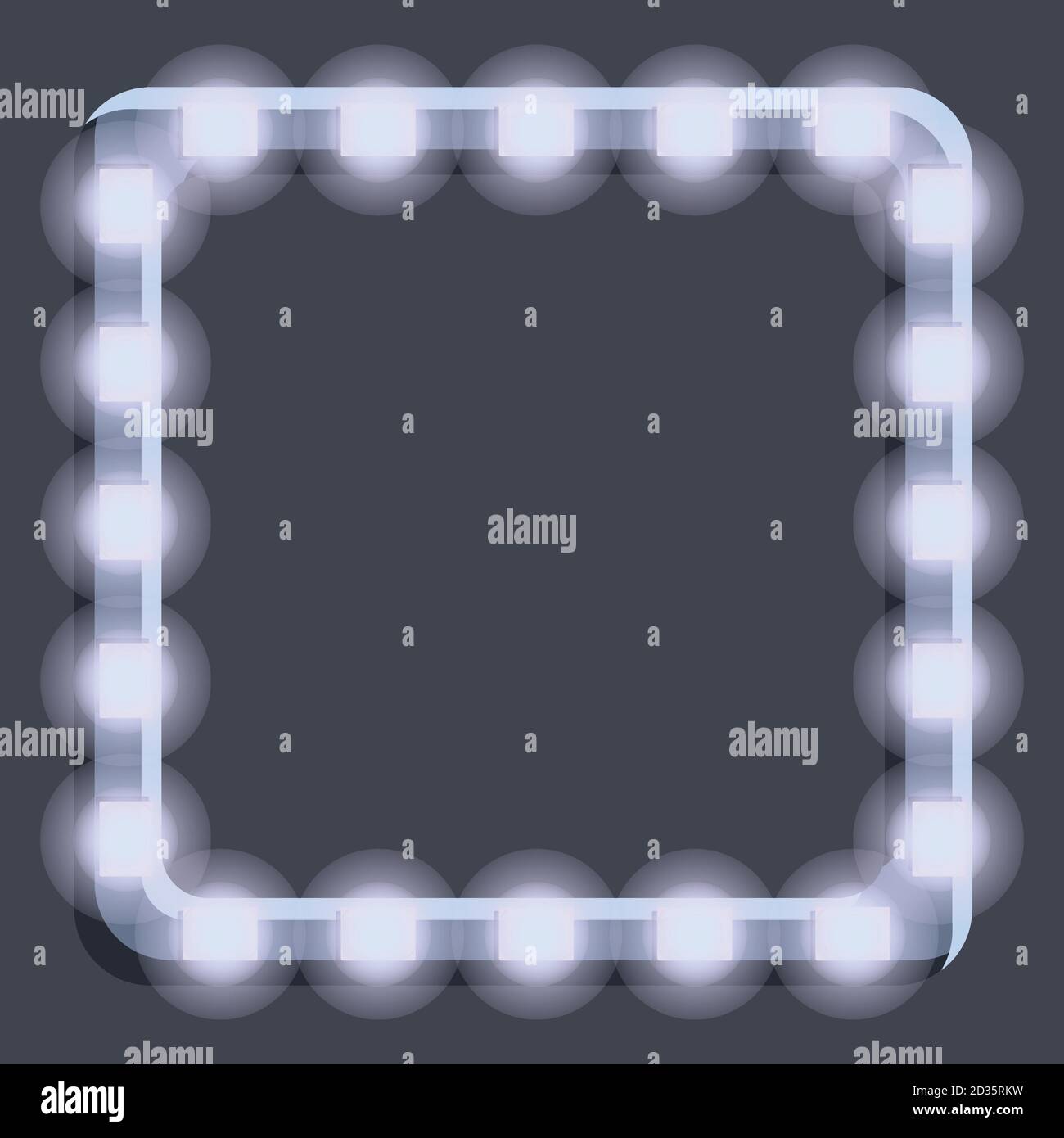Square led strip lights icon. Cartoon of square led strip lights vector ...