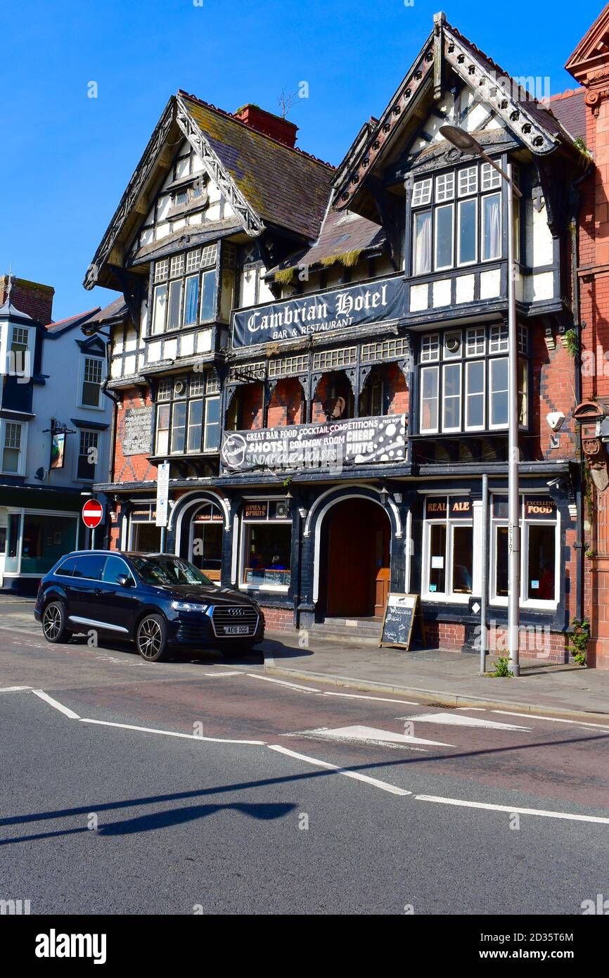 A street view of the Cambrian Hotel. The half-timbered building is ...