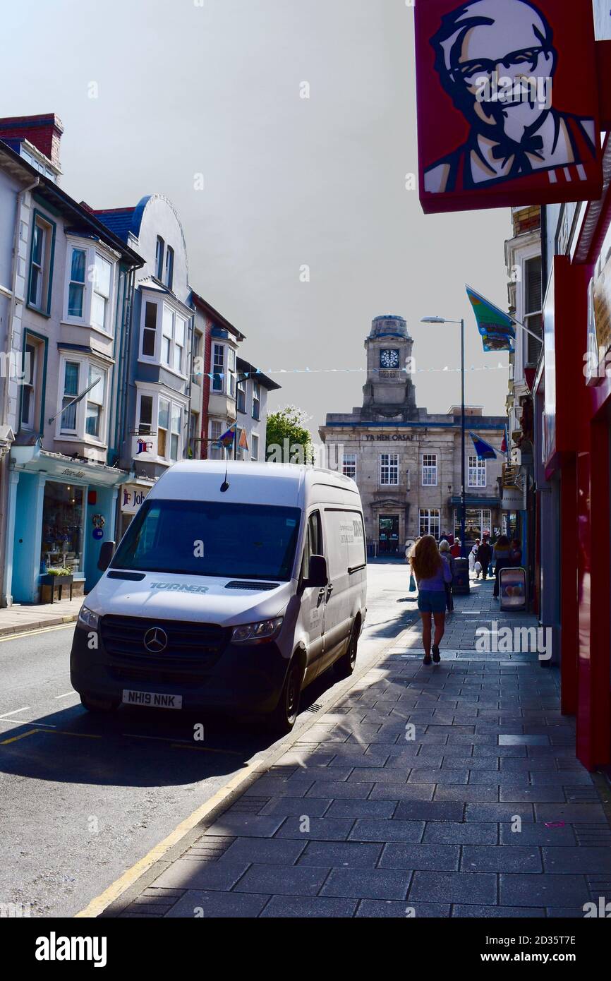 A view along Terrace Road in Aberystwyth town centre.The old railway ...