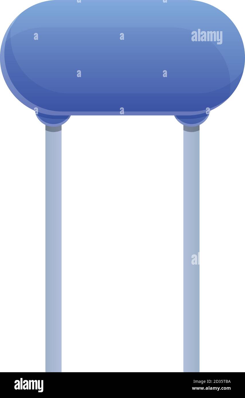 Blue capacitor icon. Cartoon of blue capacitor vector icon for web ...