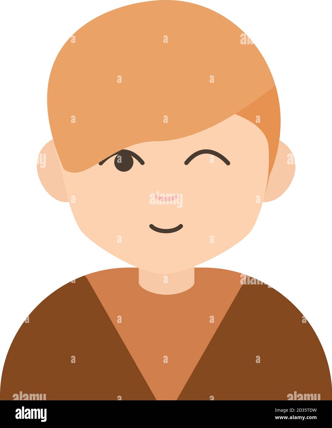 cute boy wink expression cartoon character flat icon vector ...