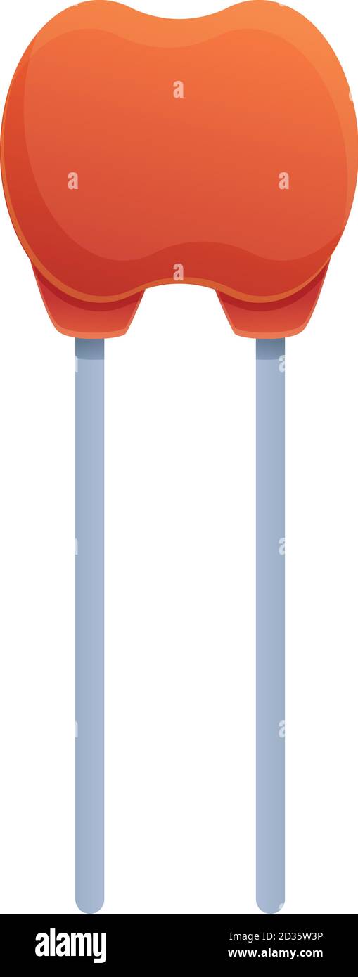 Red capacitor icon. Cartoon of red capacitor vector icon for web design ...