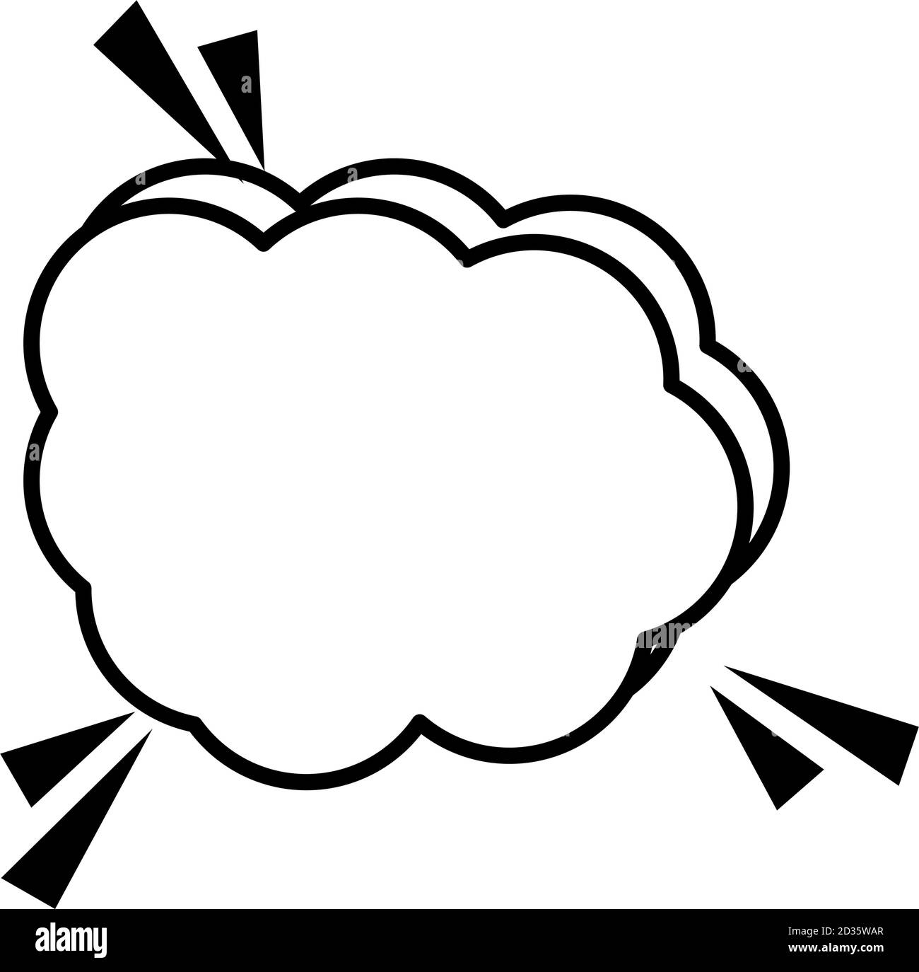 talk bubble cloud pop art comic style, line icon vector illustration ...