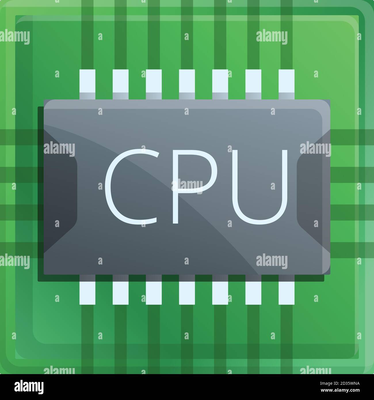 Chip processor icon. Cartoon of chip processor vector icon for web ...