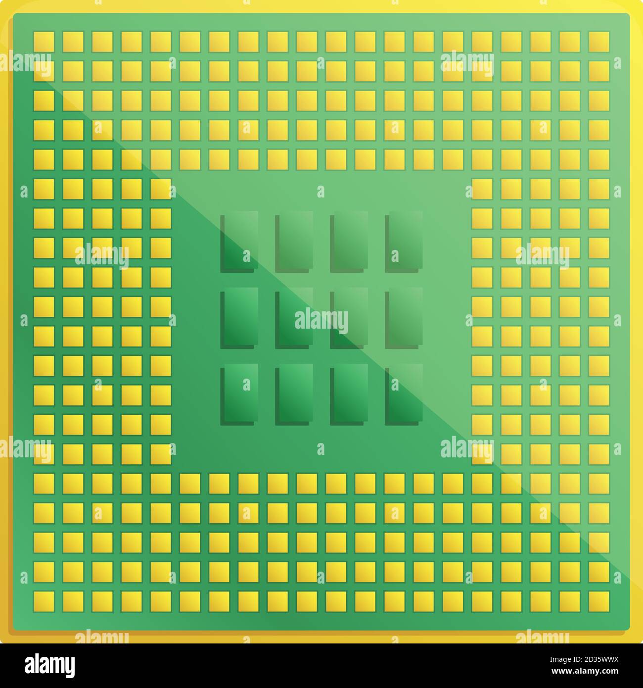 Semiconductor processor icon. Cartoon of semiconductor processor vector ...