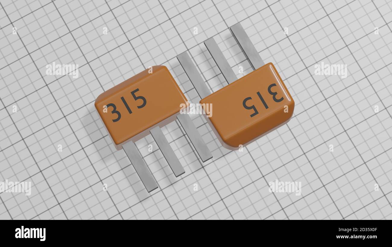 Electronic transistors of orange color 3d illustration Stock Photo - Alamy