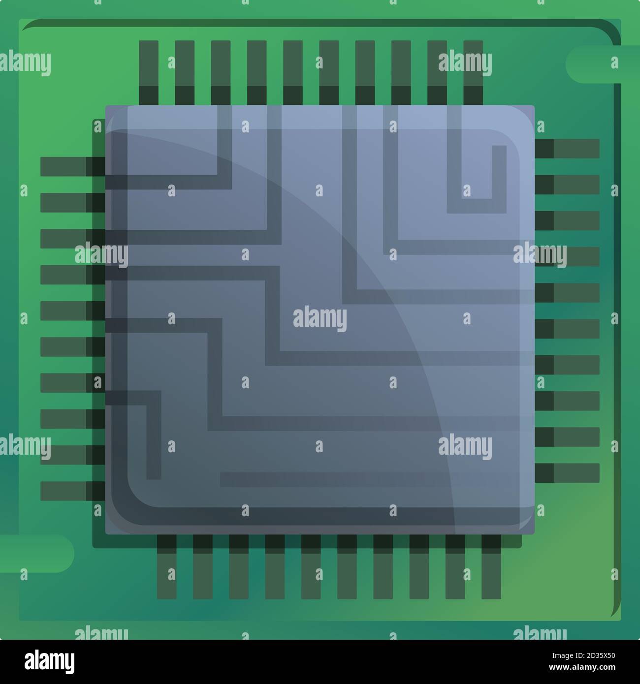 Computer processor icon. Cartoon of computer processor vector icon for ...