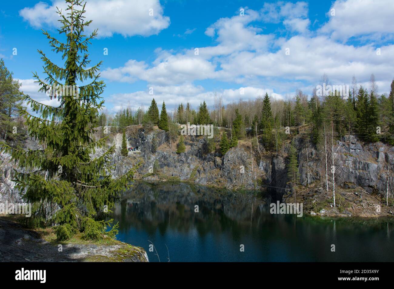 Ruskeala mountain park in the Republic of Karelia in spring Stock Photo ...