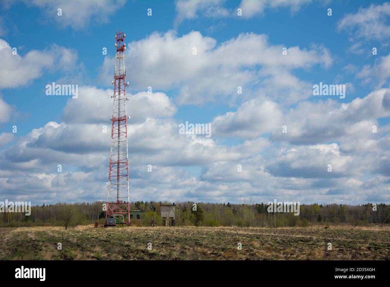 Cellular Telecommunication base station in the field Stock Photo - Alamy