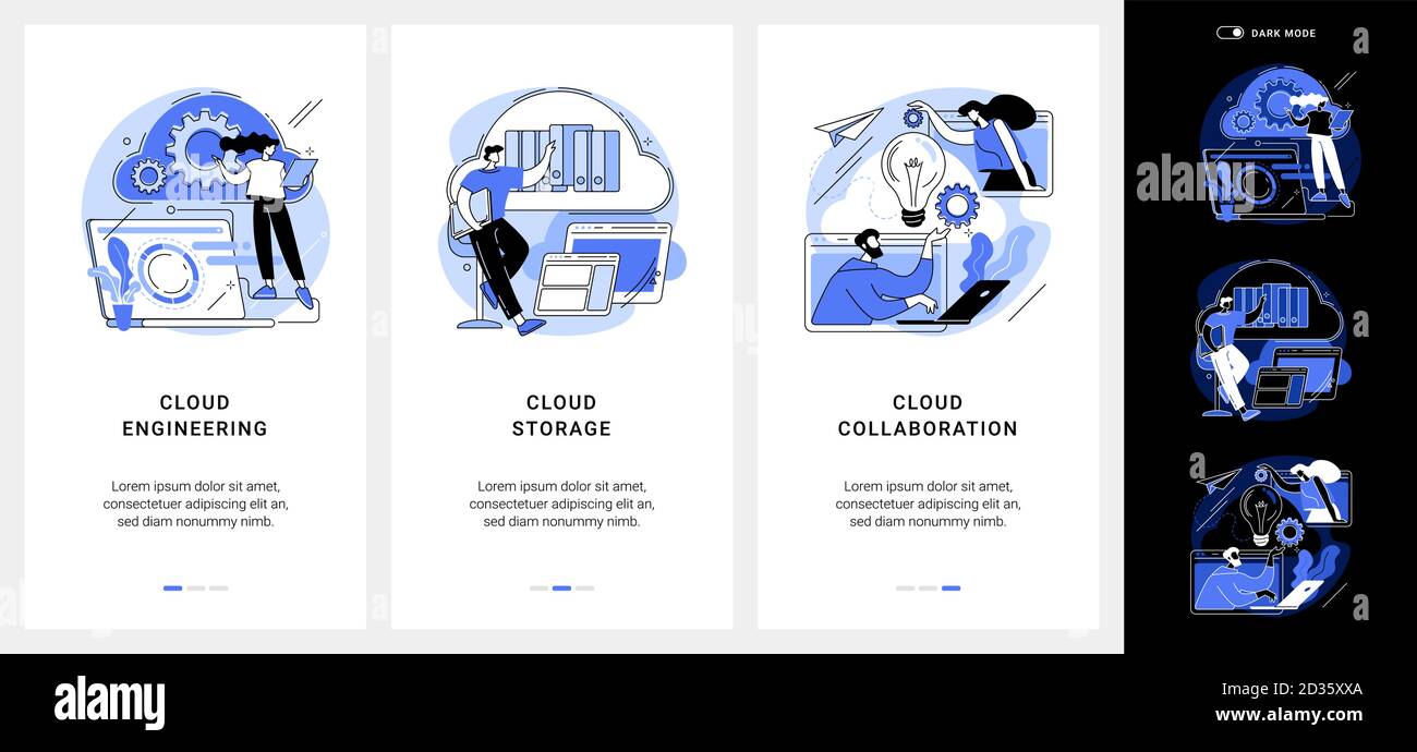Cloud-based computing mobile app UI kit Stock Vector Image & Art - Alamy