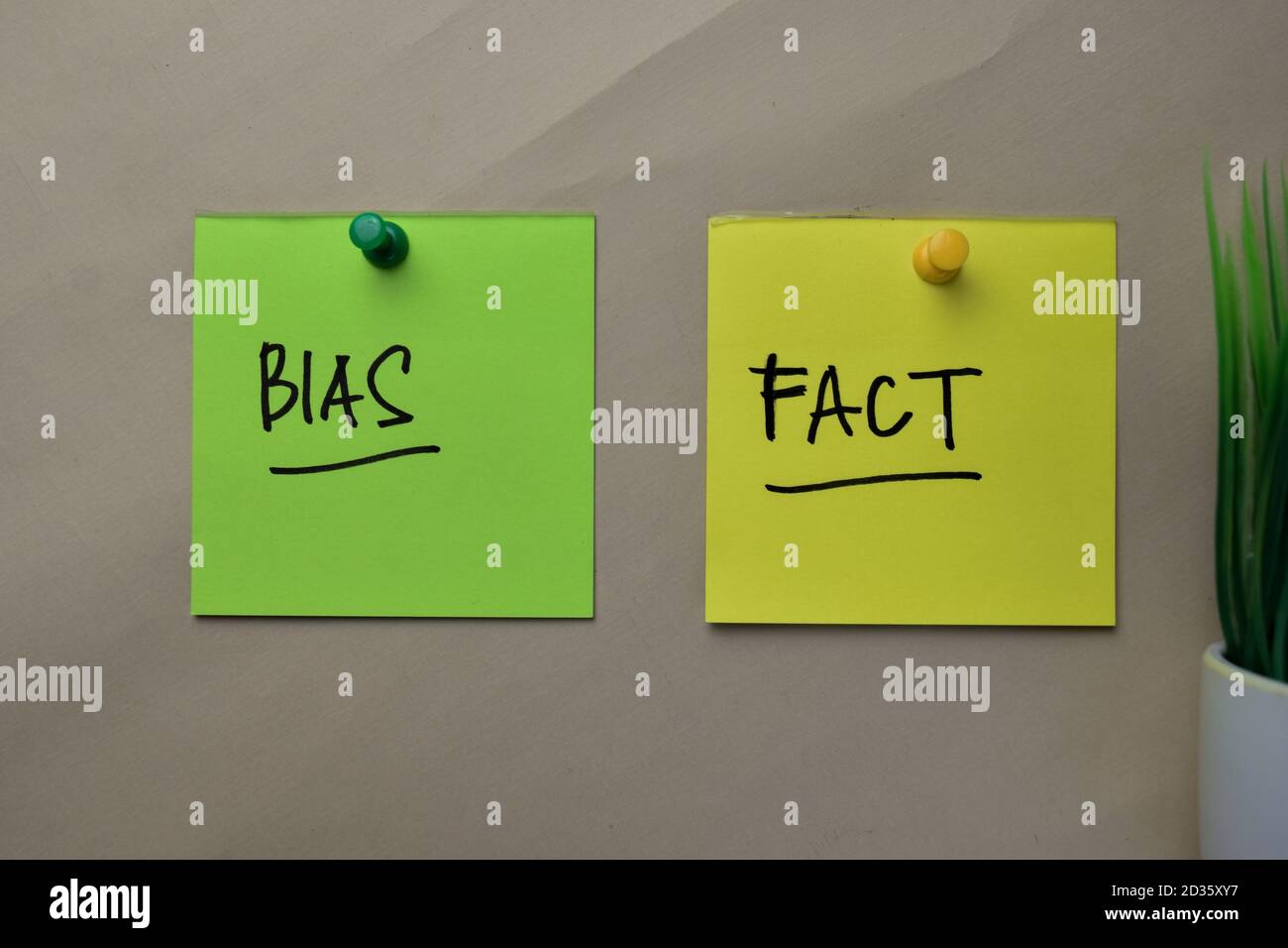 Bias and Fact write on sticky notes isolated on office desk Stock Photo ...