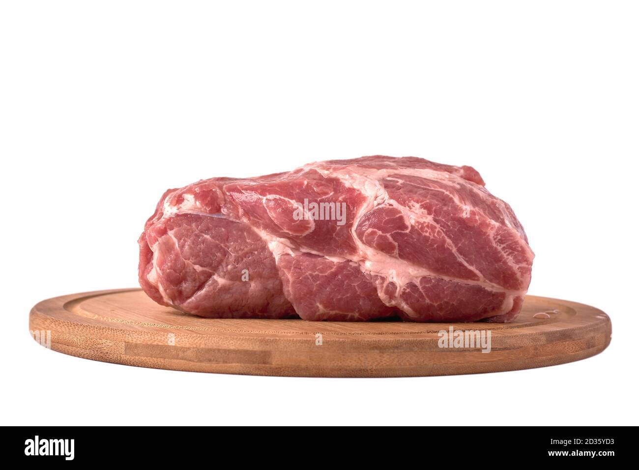 Whole piece of raw fresh pork meat isolated on white background. Simple ...