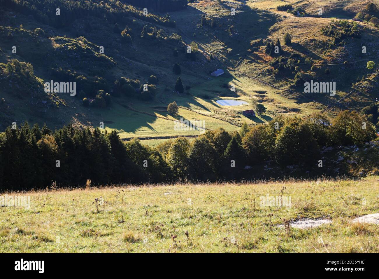 Landscape from the Mount Pizzoc in Italy Stock Photo - Alamy