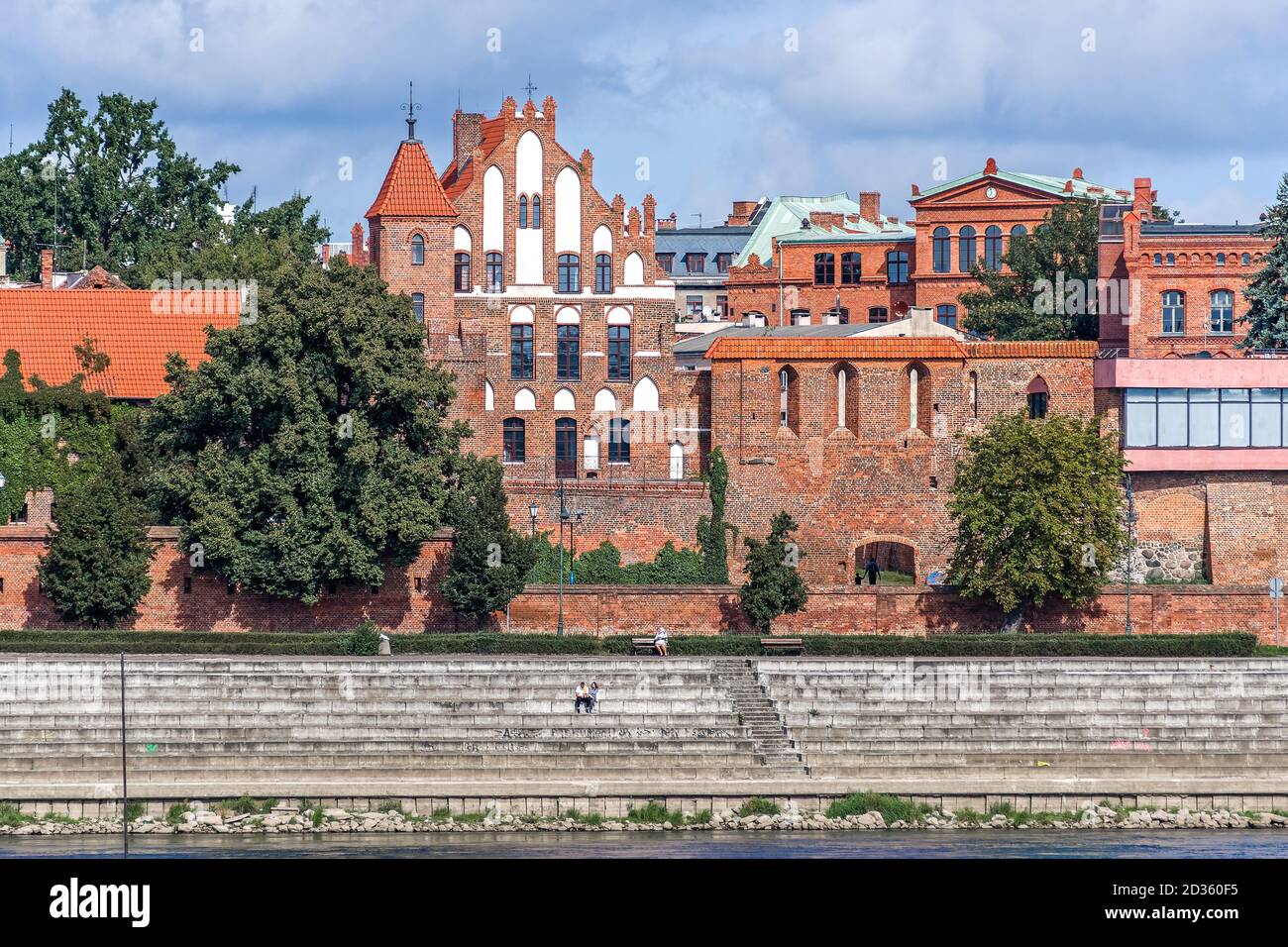 Poland, Torun: Panoramic view of the Old Town from the left bank of the ...