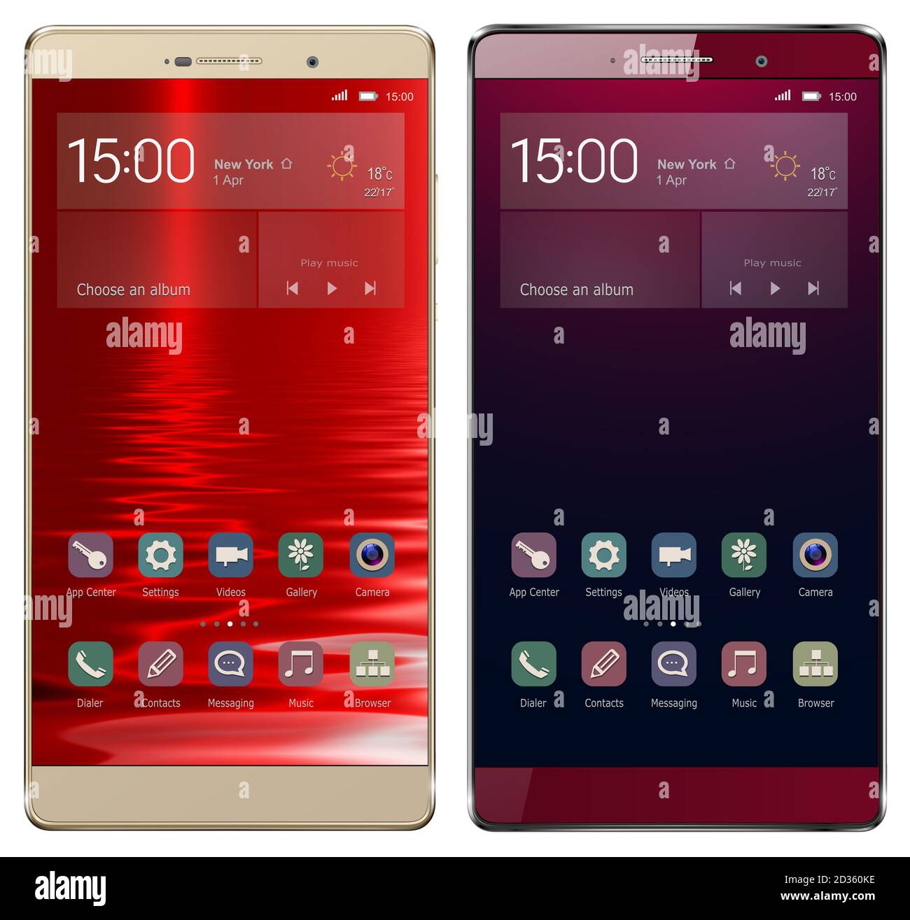 Smartphones, mobile phones isolated, realistic illustration Stock Photo ...