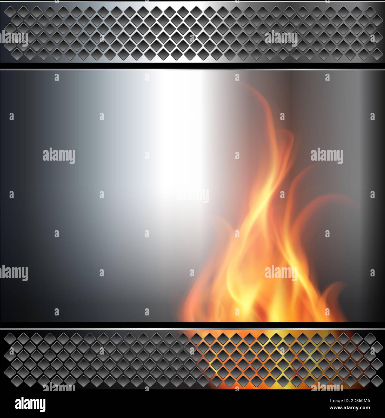 Abstract background, metallic with vector fire flame Stock Photo - Alamy
