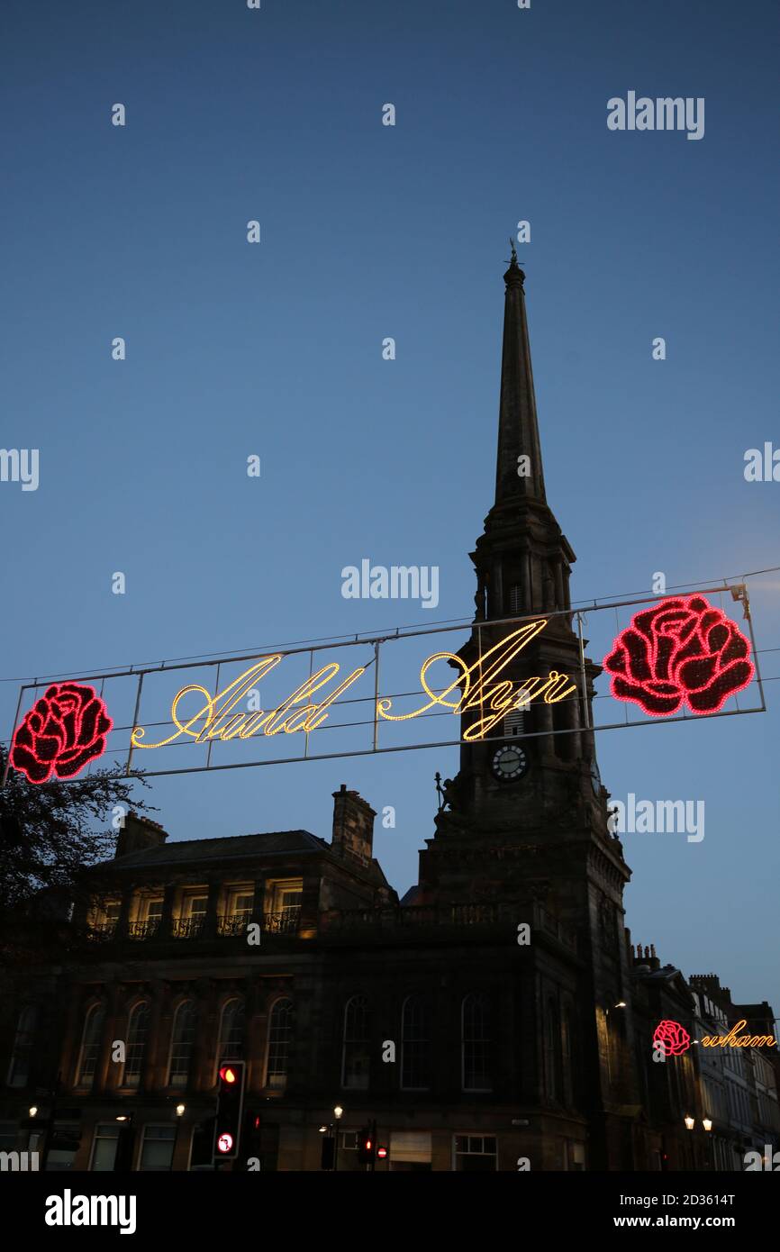 Ayr, Ayrshire, Scotland, UK. Christmas Lights and decorations. Taken at ...