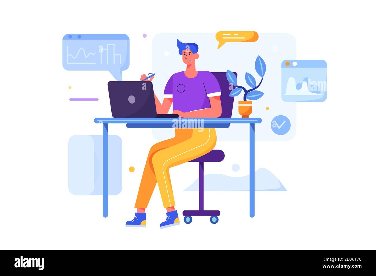 Hand flat desk Stock Vector Images - Alamy