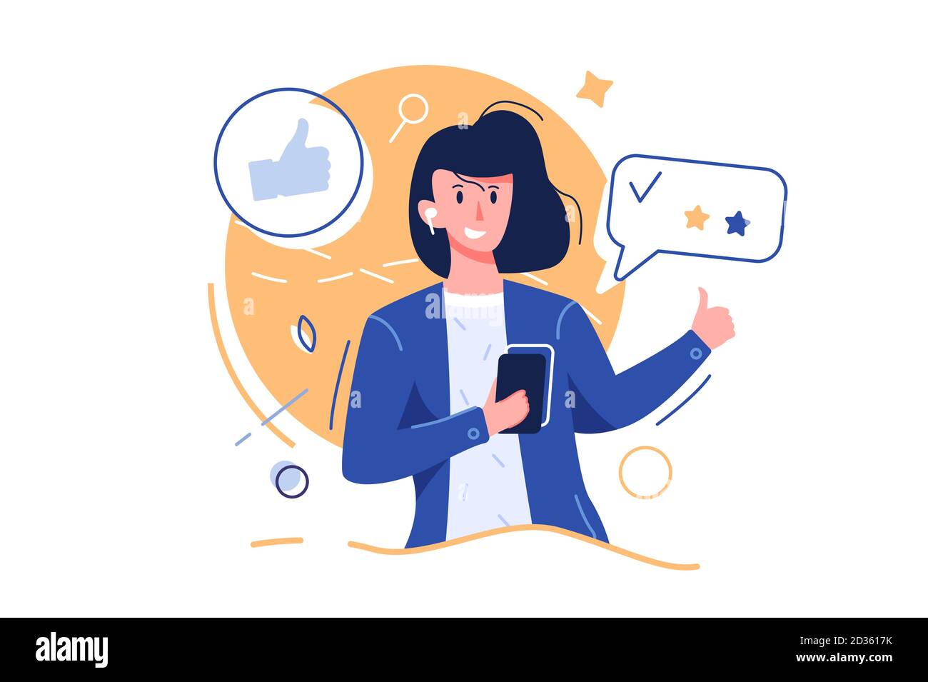 Cartoon satisfied woman Cut Out Stock Images & Pictures - Alamy