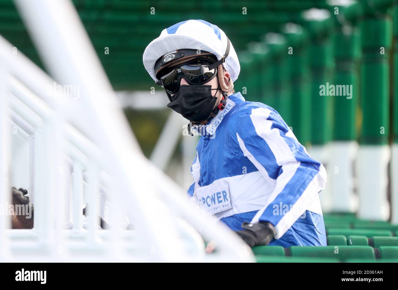 Jockey David Probert in the stalls at Nottingham Racecourse Stock Photo ...