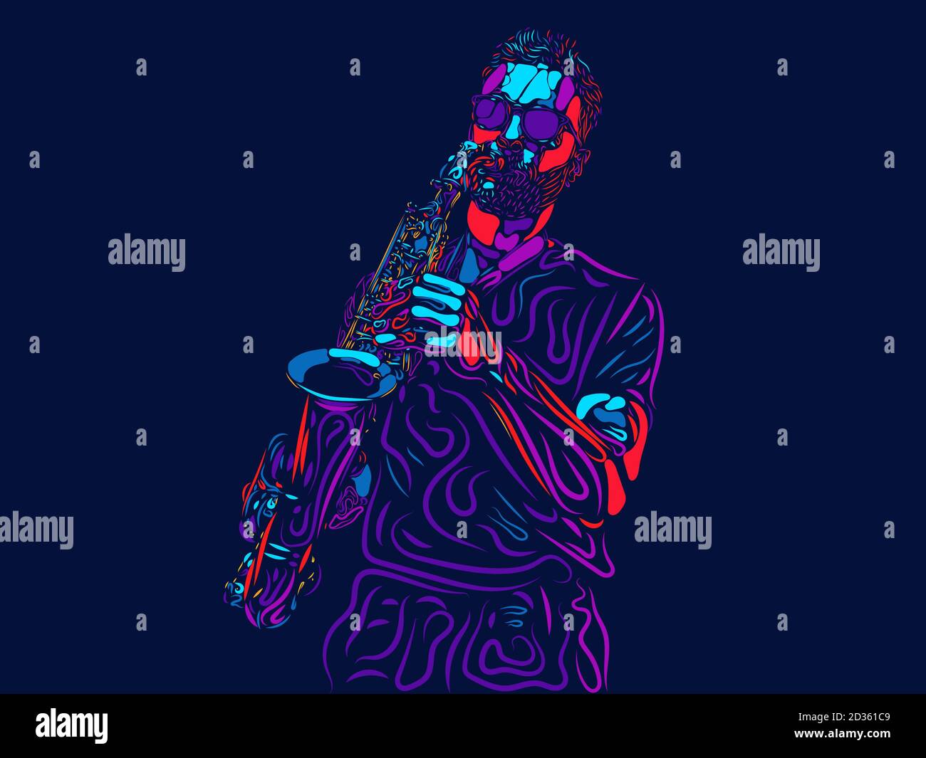 Jazz man. Singer, musician, artist man character. Abstract color ...