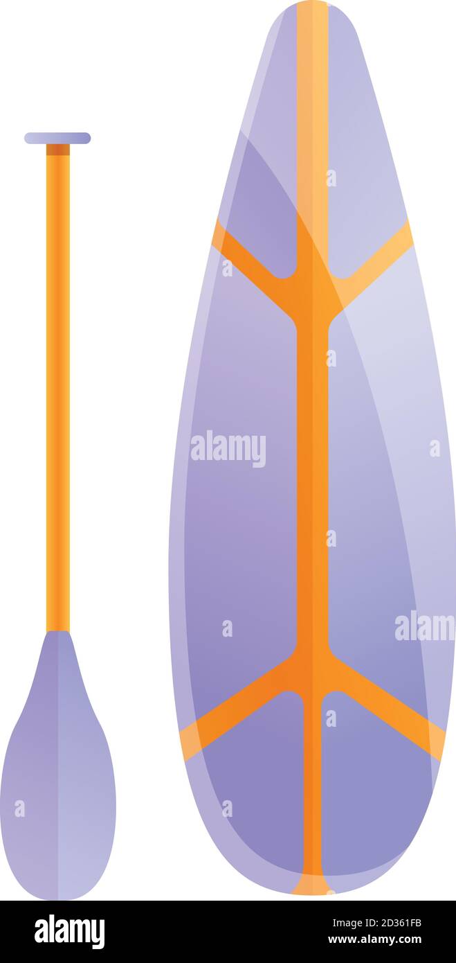 Long sup surfing icon. Cartoon of long sup surfing vector icon for web design isolated on white ...