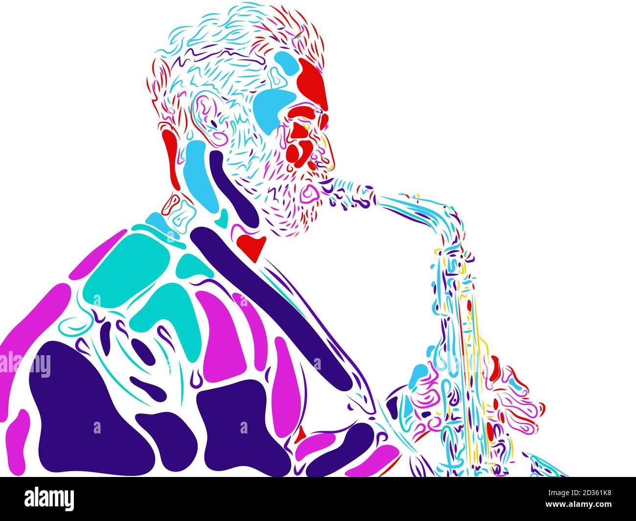 Jazz man. Singer, musician, artist man character. Abstract color ...