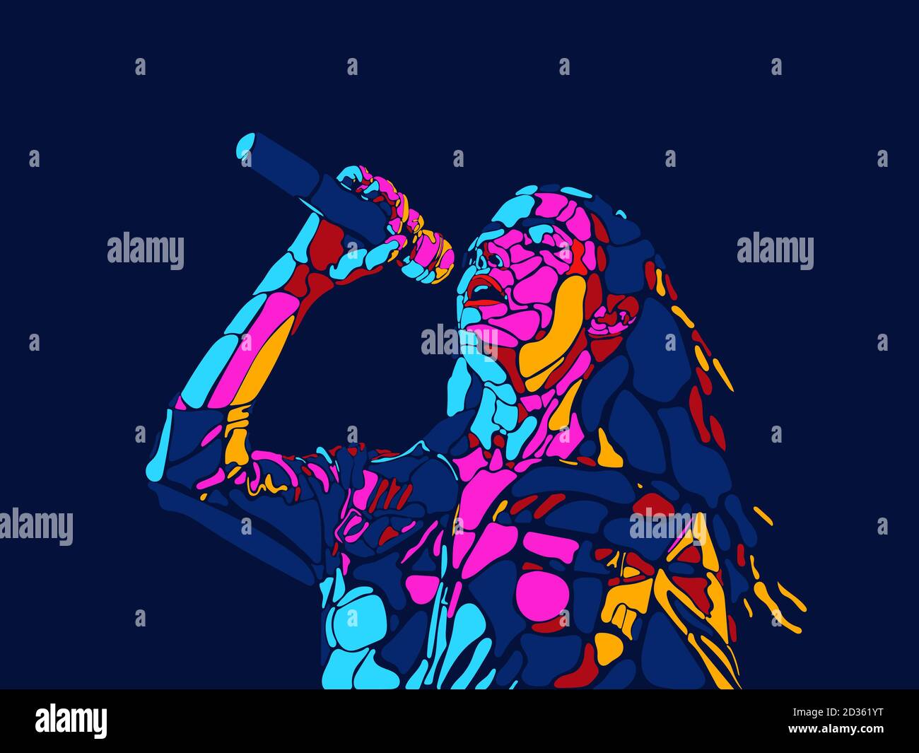 Rockstar. Singer, musician, artist woman character. Abstract color ...